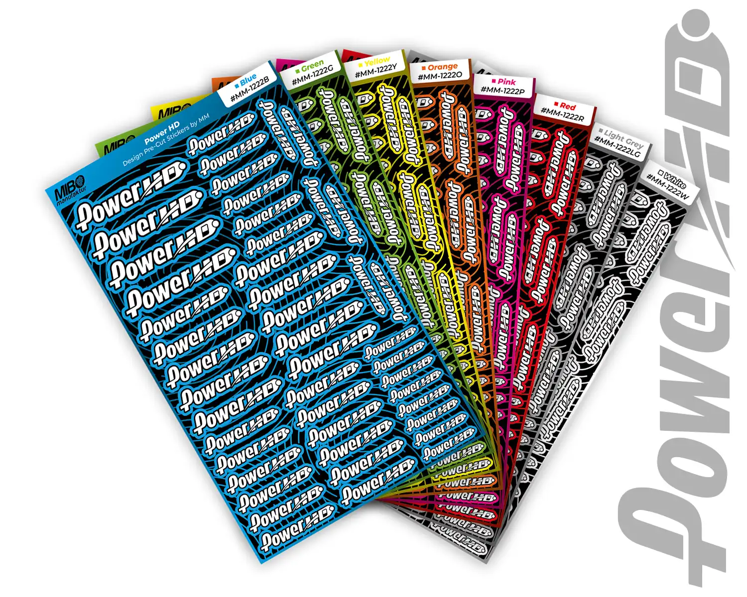 Power HD Racing Design Pre-Cut Stickers by MM (Blue, 46 Stickers ...