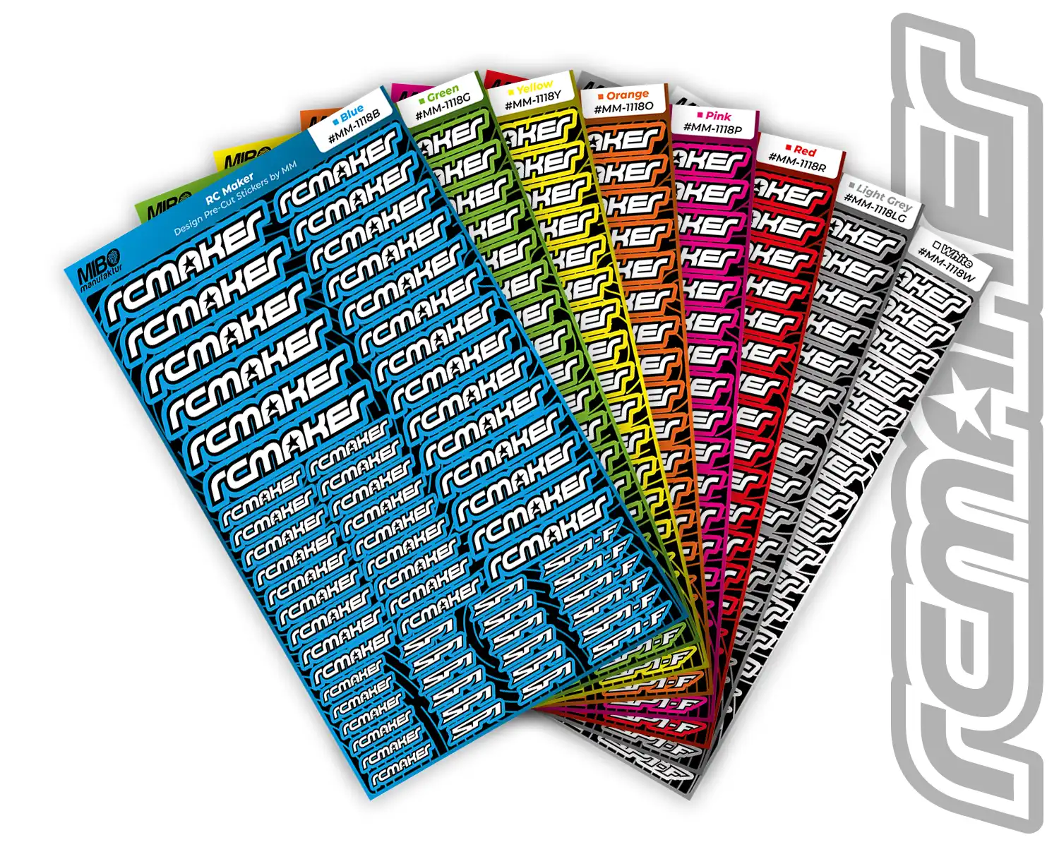 RC Maker Racing Design Pre-Cut Stickers by MM (8 Color Options, 62 ...